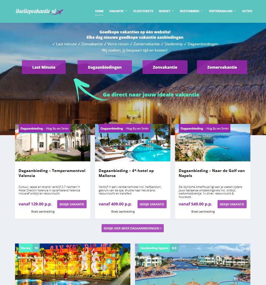 Goedkope vakantie aanbiedingen | zonvakanties last minutes deals
